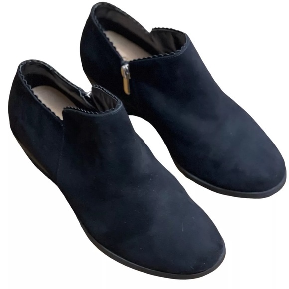 torrid | Shoes | Torrid Ankle Booties Womens 7w Black Vegan Suede Side ...